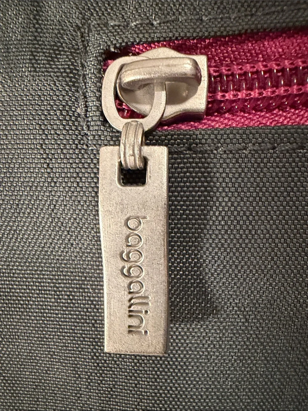Baggallini | Bags | Baggallini Black And Dark Gray Crossbody Bag With Magenta Zippers | Poshmark